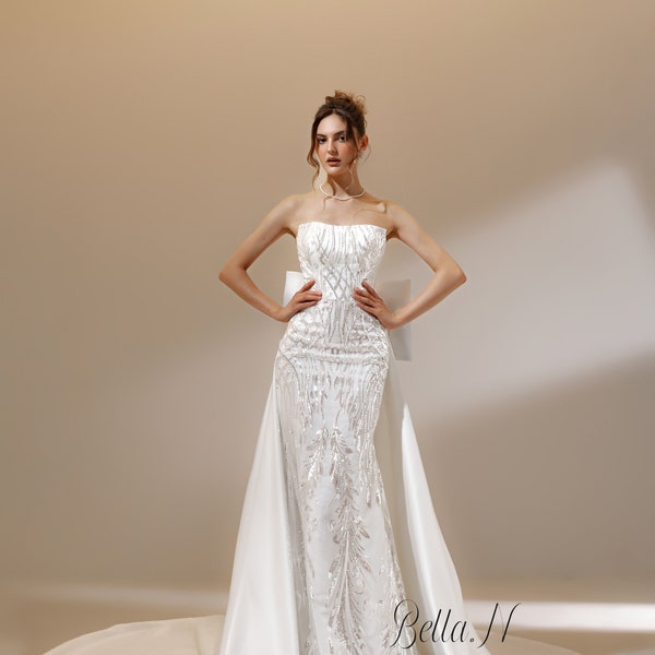 Plain Mermaid Wedding Dress - Etsy