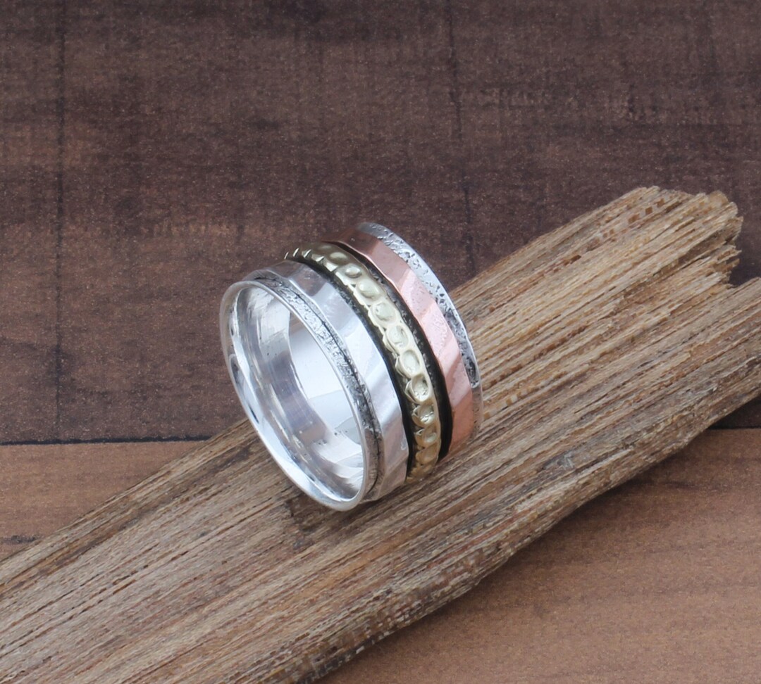 Hammered Spinner Band Ring, Copper Band Spinner Ring, Handmade Ring ...
