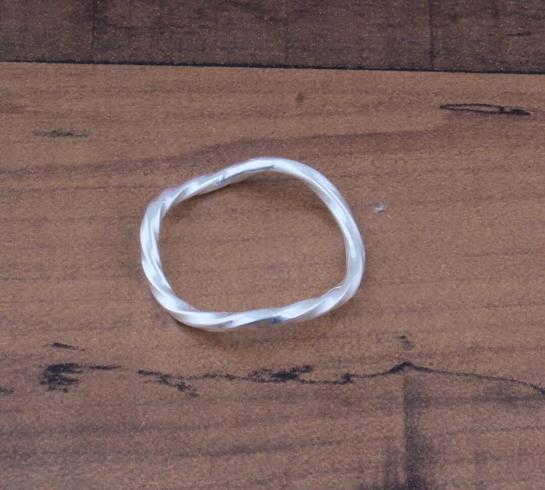 Twisted Wire Ring, Curved Band Ring, Ring, Silver Ring, 925 Solid ...