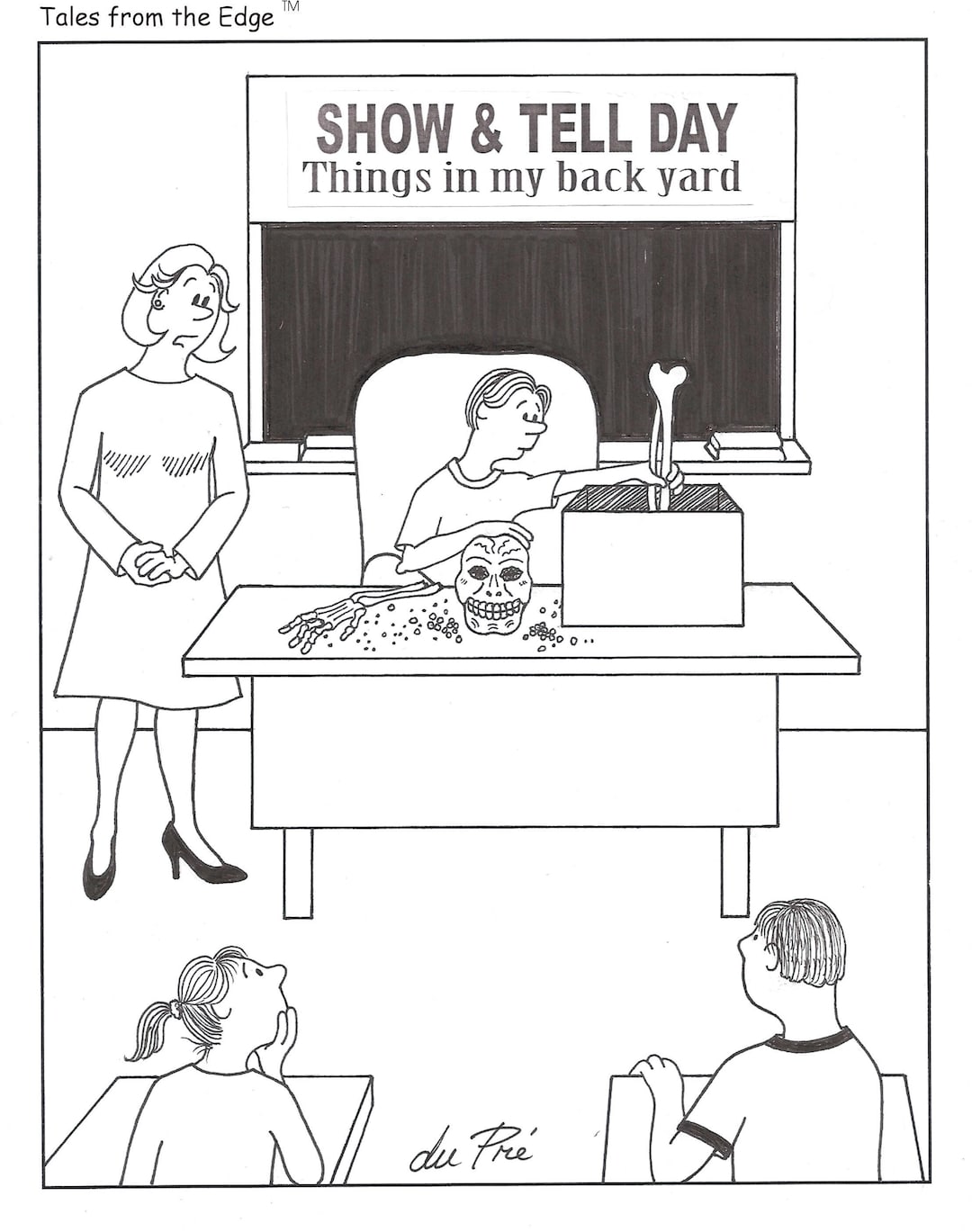 Funny Cartoon Joke - SHOW & TELL DAY - Macabre Humor - Etsy