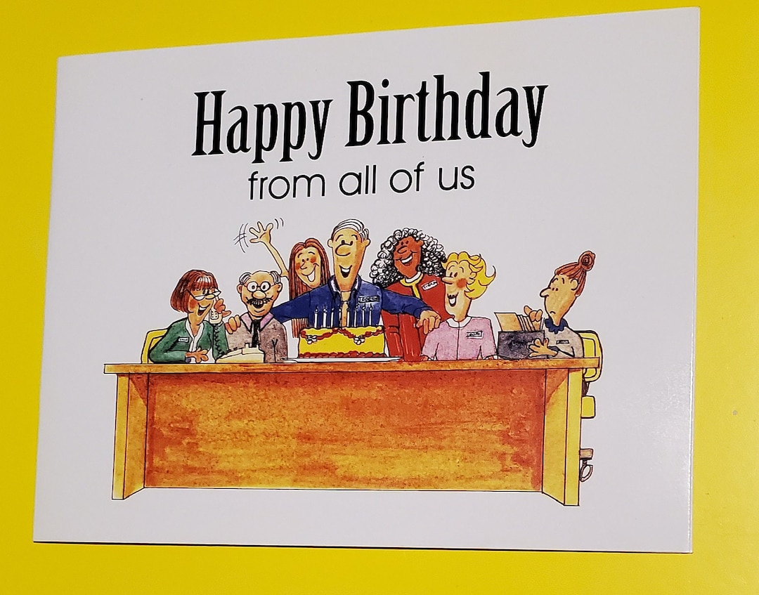 Funny "happy Birthday" Greeting Card From All of Us With Envelope - Etsy