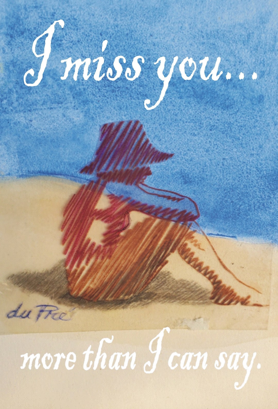 Missing You Greeting Card With Envelope - Etsy
