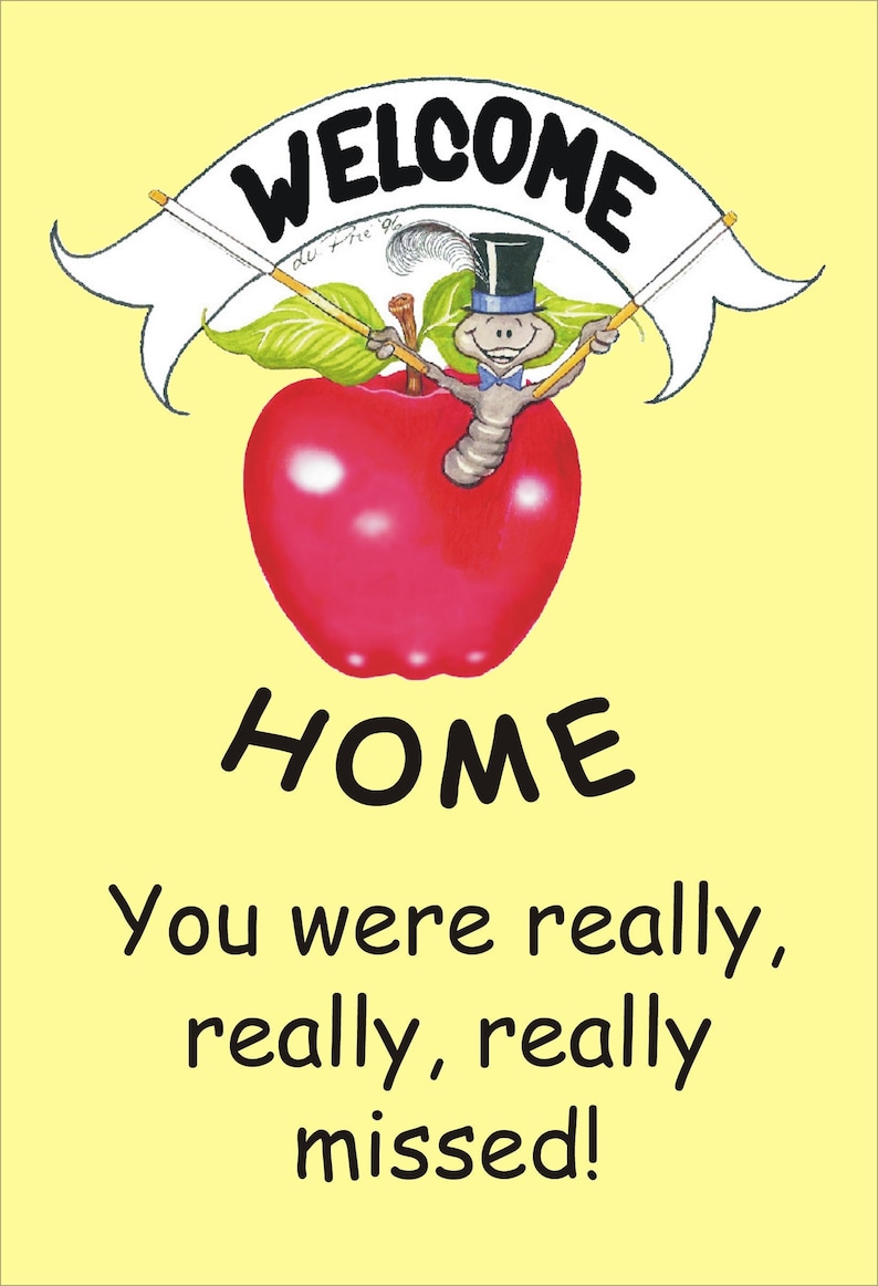 WELCOME HOME - Funny Cartoon Greeting Card With Envelope - Etsy