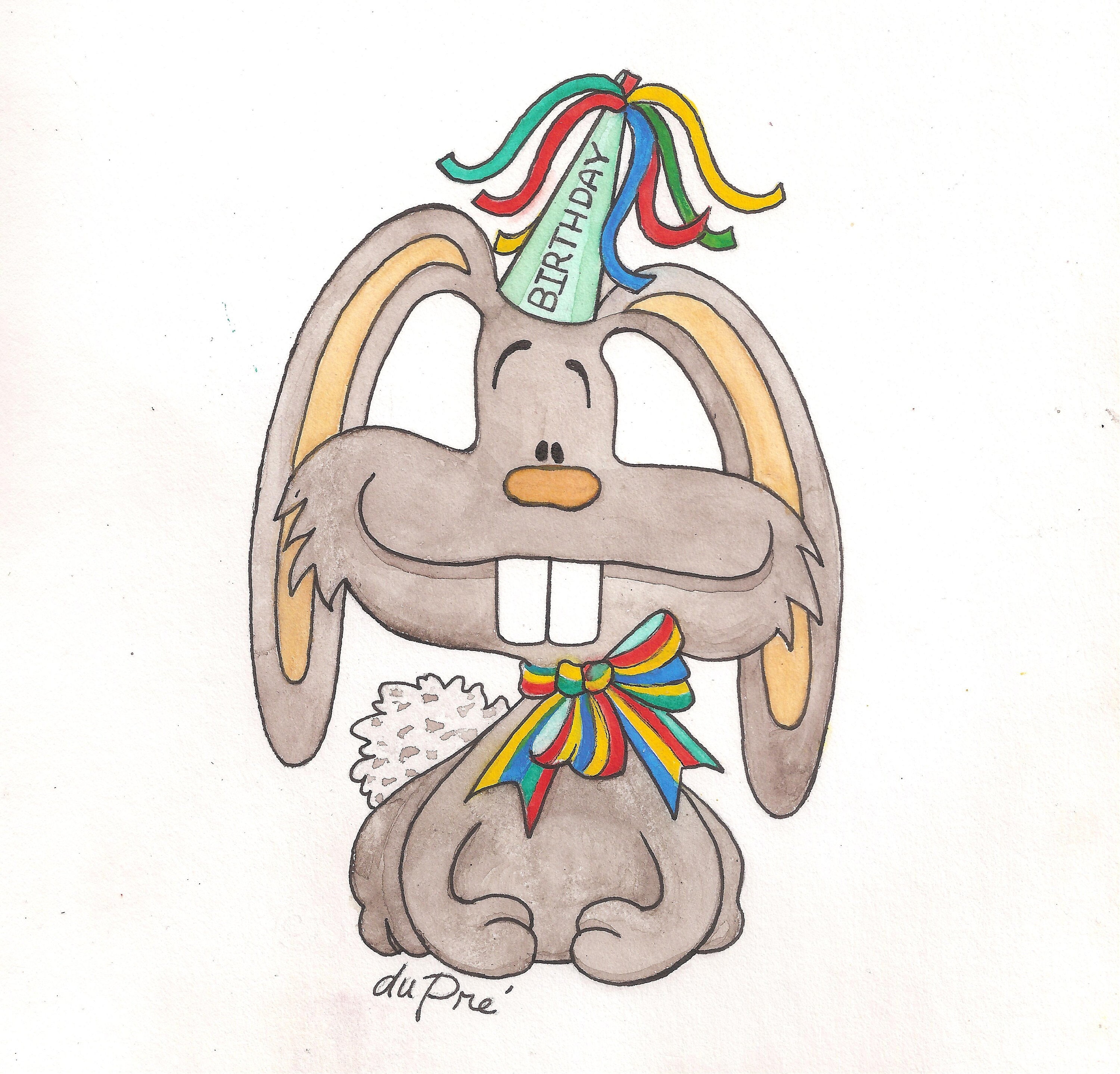 BIRTHDAY GREETING CARD - Funny Cartoon Character & Cute Animal - Etsy