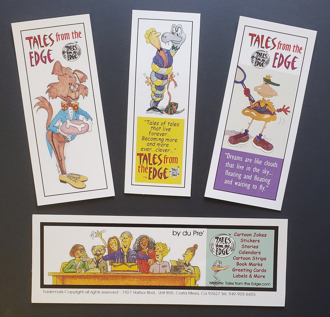 CARTOON BOOKMARKS - Funny Characters - Set of 4 - Etsy