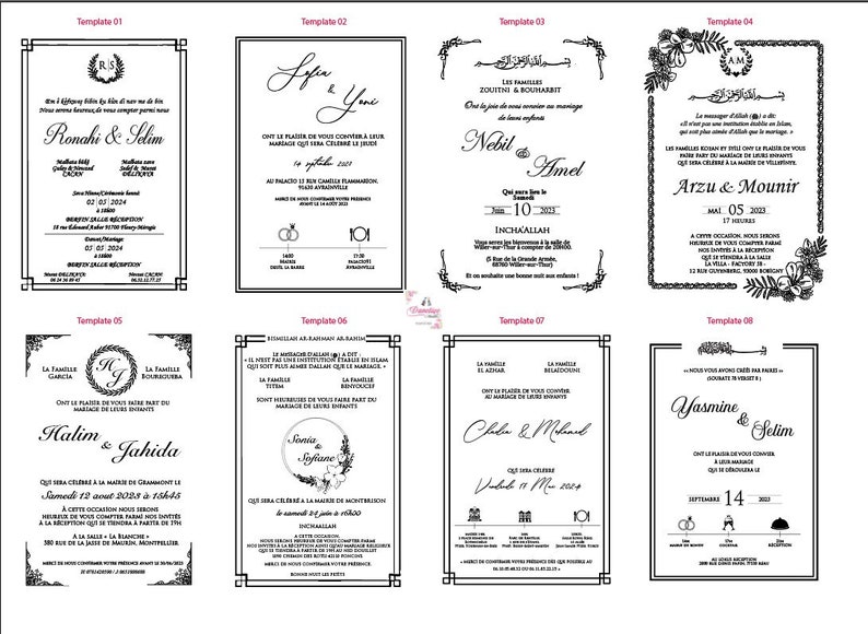 Wedding Invitation Card With Ribbon, Embossed Printed Invitation - Etsy