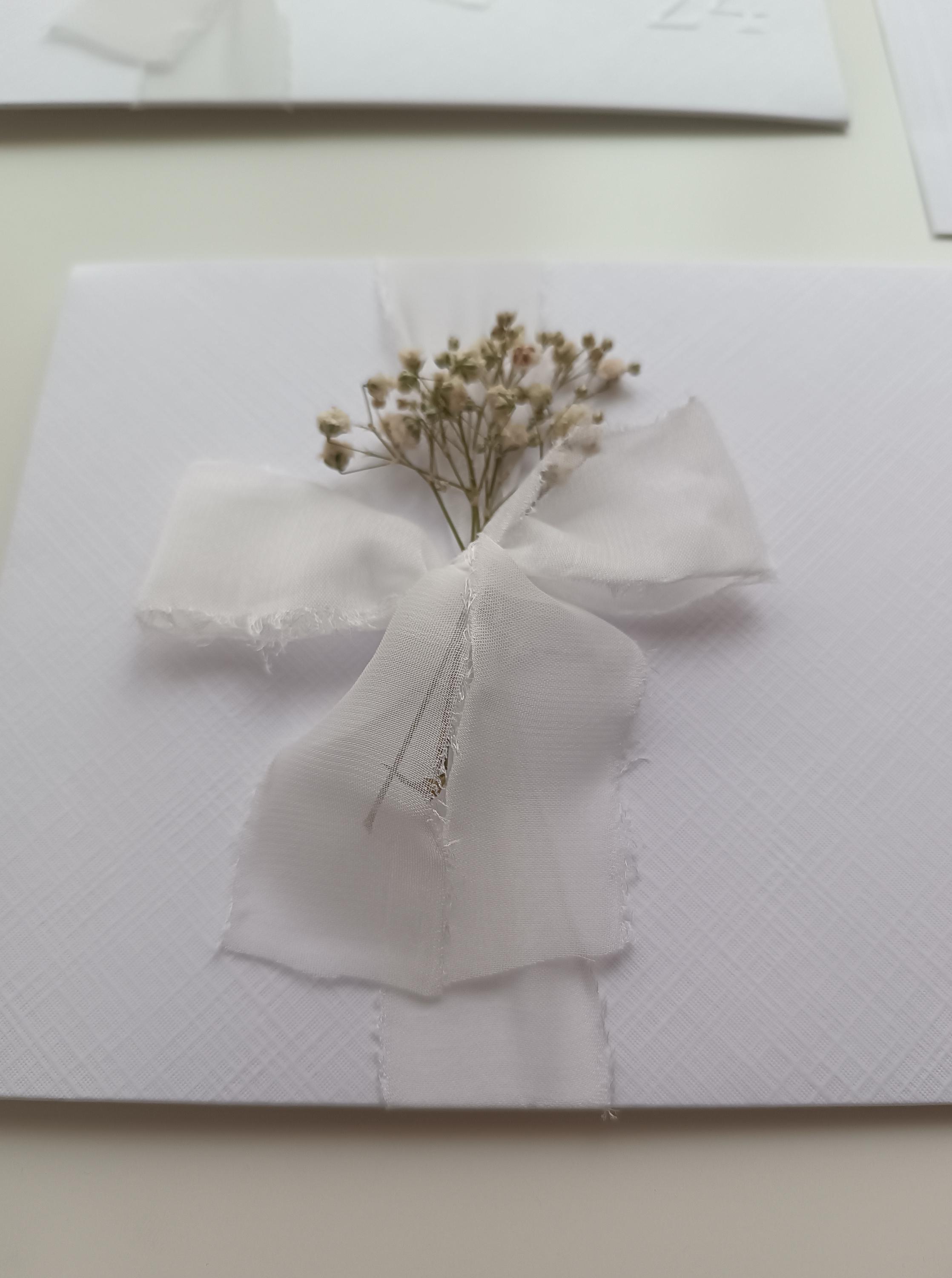 Wedding Invitation Card With Ribbon, Embossed Printed Invitation - Etsy