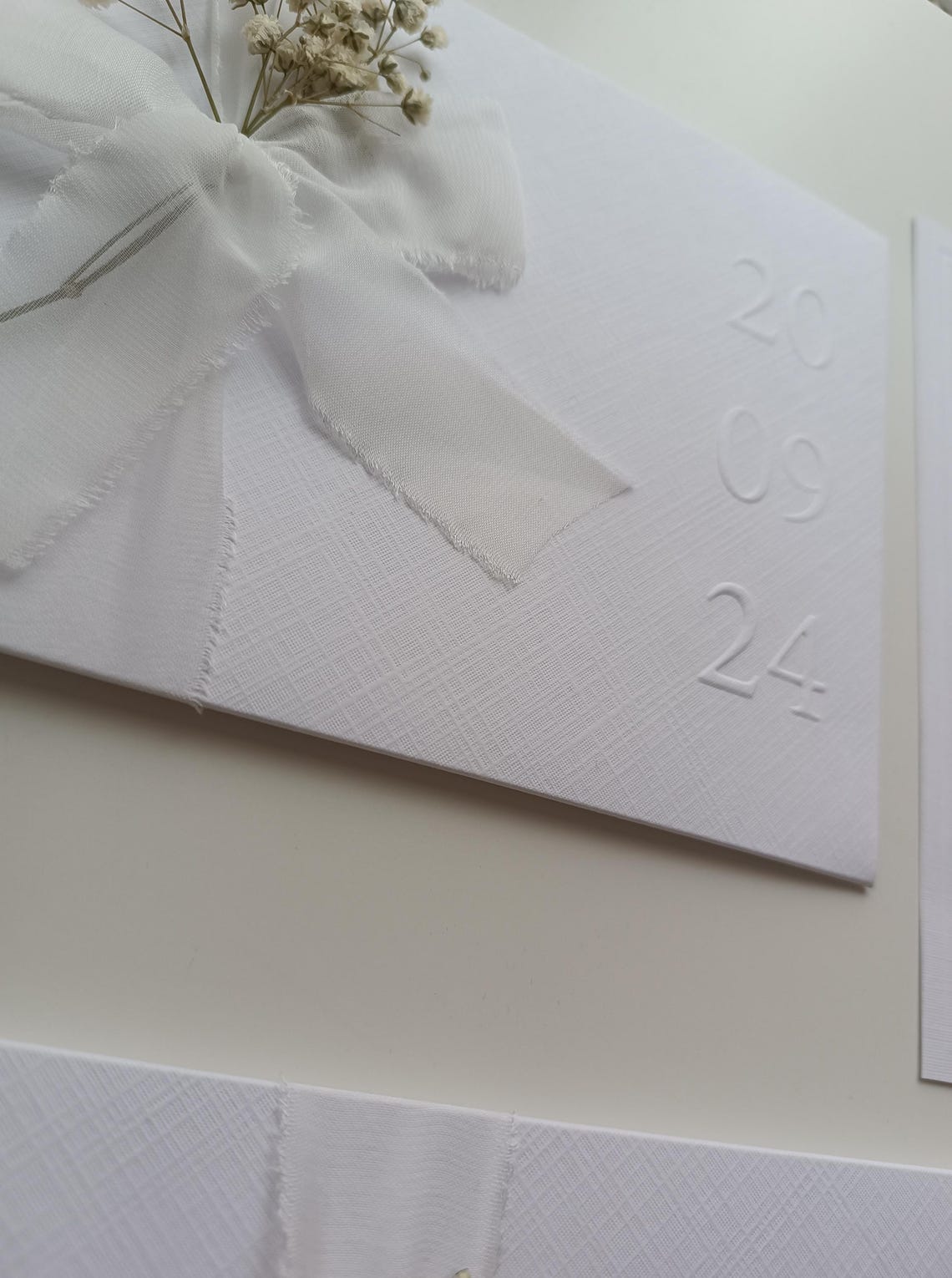 Wedding Invitation Card With Ribbon, Embossed Printed Invitation - Etsy