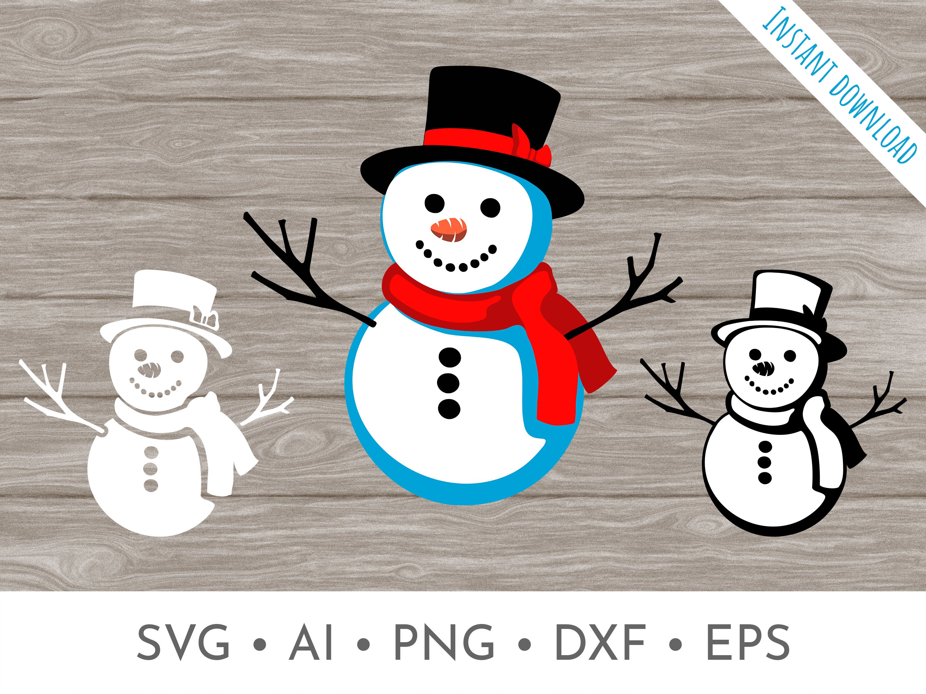 Snowman, Svg, Dxf, Eps, Png, Ai, Cut Template, Graphic Design, Clip Art ...