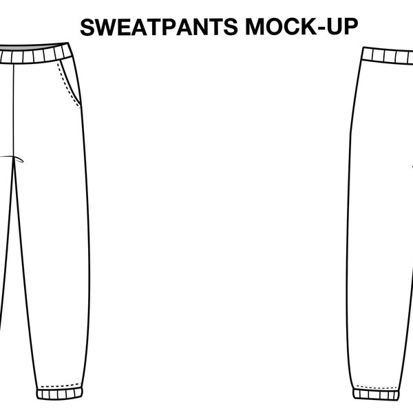 Flared Sweatpants Mockup - Etsy