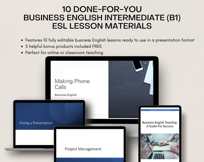 10 BUSINESS ENGLISH ESL Lessons | B1 Intermediate Level | Speaking ...