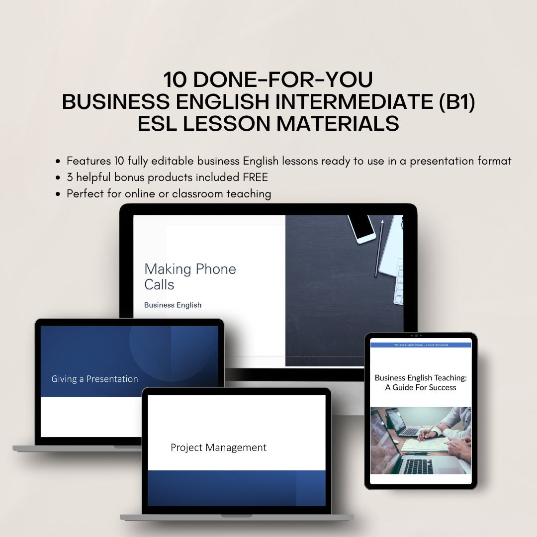 10 BUSINESS ENGLISH ESL Lessons B1 Intermediate Level Speaking ...