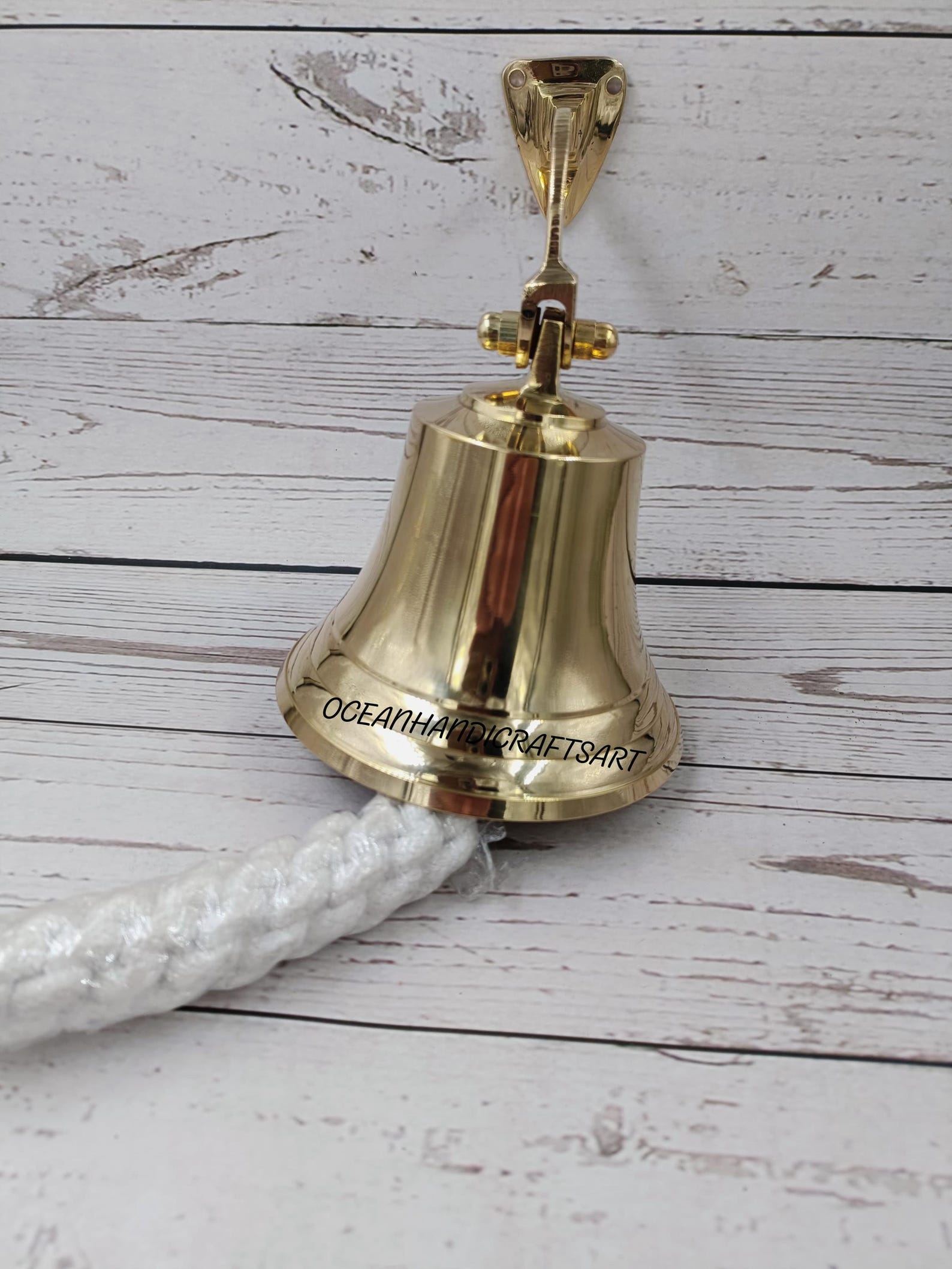 Personalized Brass Ship Bell – 4'' Wall Mount Nautical Decor - Etsy