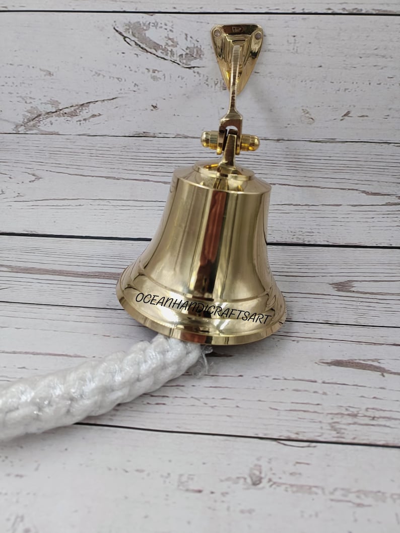 Personalized Brass Ship Bell – 4'' Wall Mount Nautical Decor - Etsy