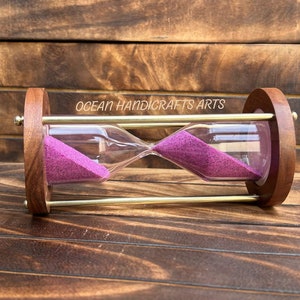 Wooden Hourglass, Brass Sand Timer, Sand Glass, Wooden Decorative Sand ...