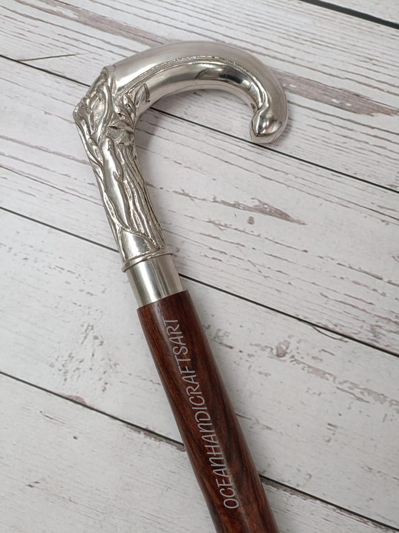 Handmade Brass Handle Wooden Walking Cane – Gift for Mom Dad - Etsy
