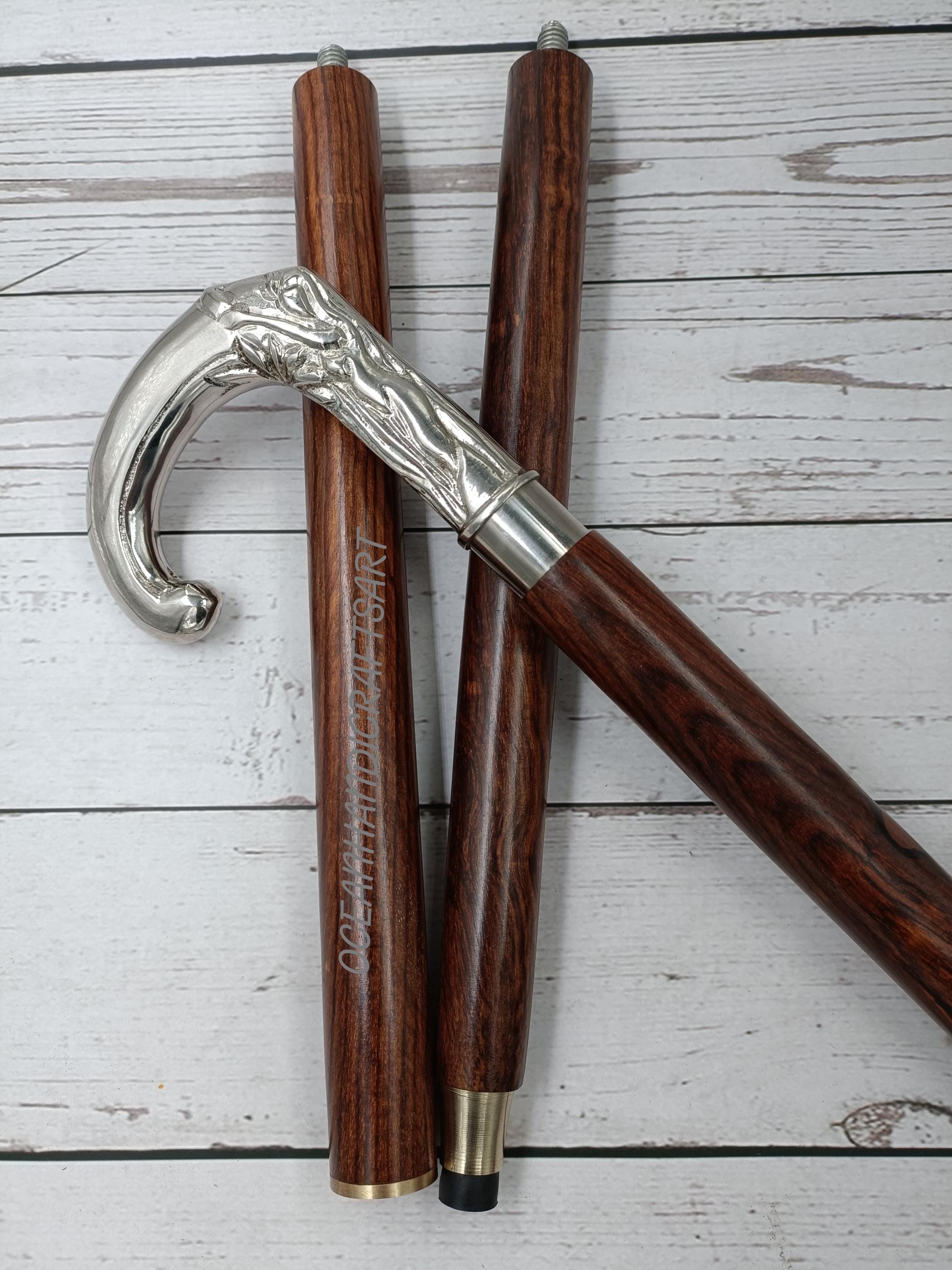 Handmade Brass Handle Wooden Walking Cane – Gift for Mom Dad - Etsy