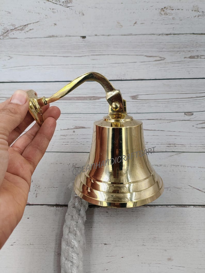 Personalized Brass Ship Bell – 4'' Wall Mount Nautical Decor - Etsy