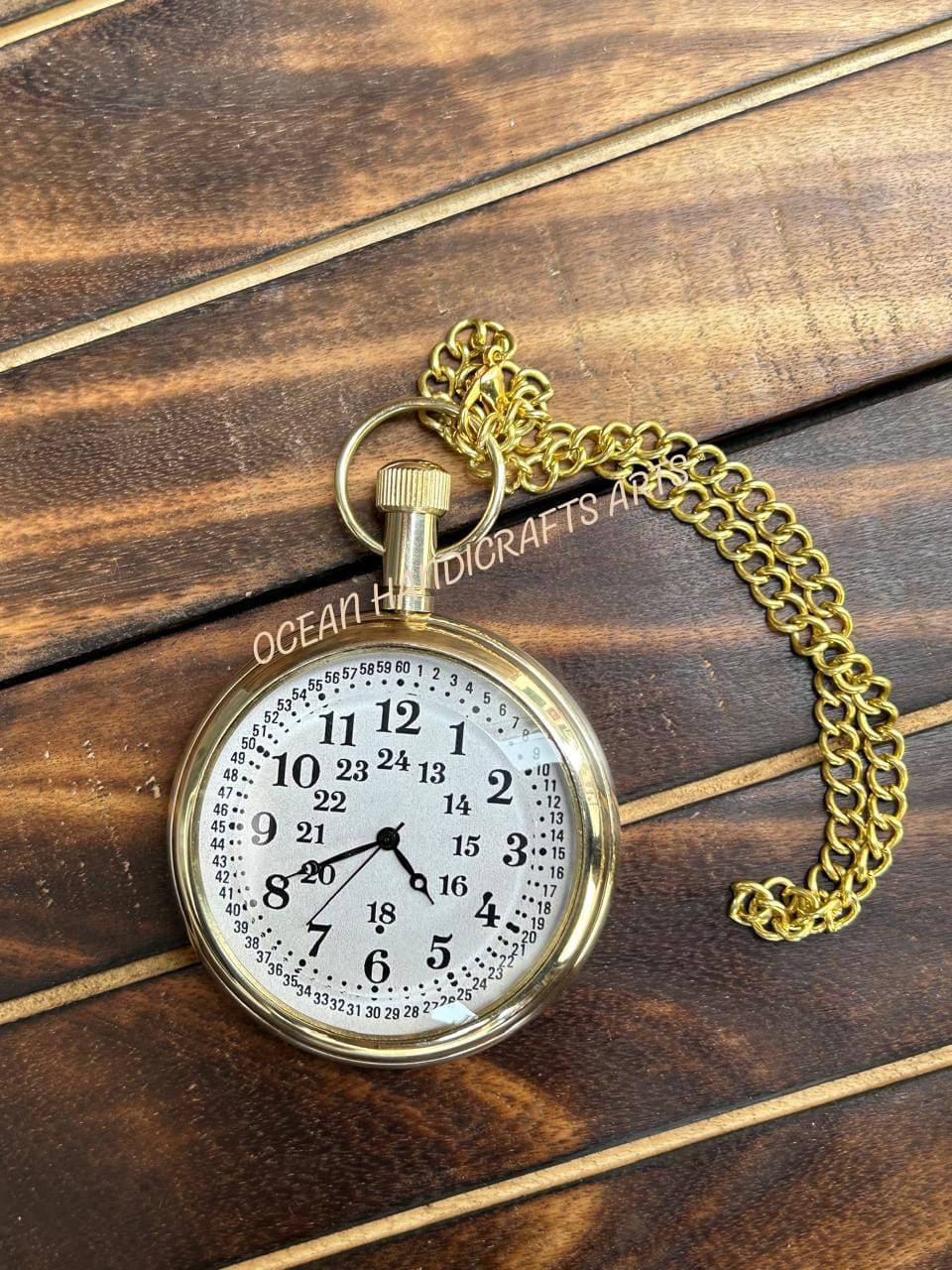 Personalized Engraved Brass Pocket Watch, Elegant Brass Pocket Watch ...