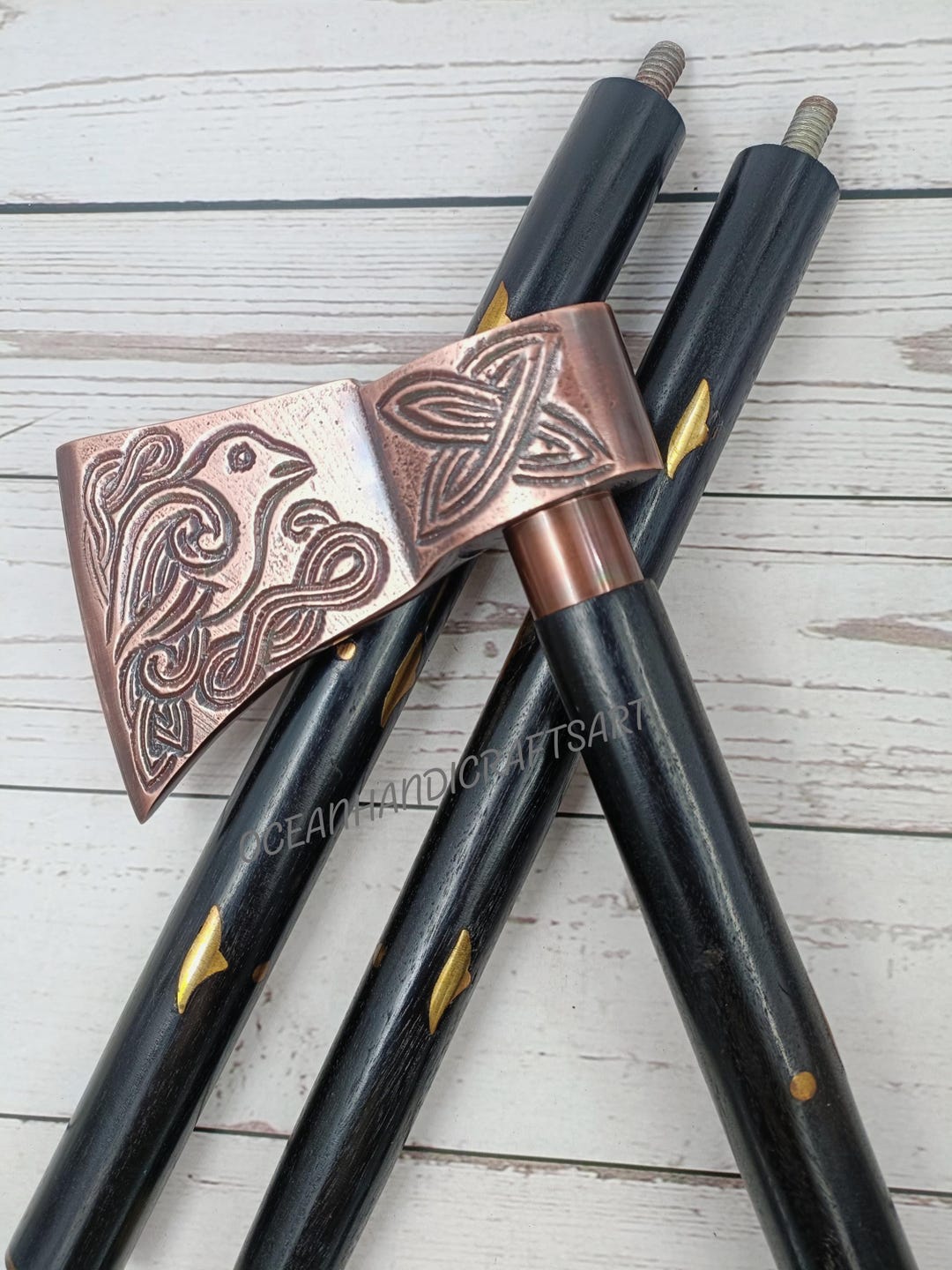 Brass Walking Cane - Axe Handle Walking Cane - Walking Cane for Men ...