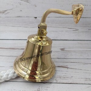 Personalized Brass Ship Bell – 4'' Wall Mount Nautical Decor - Etsy