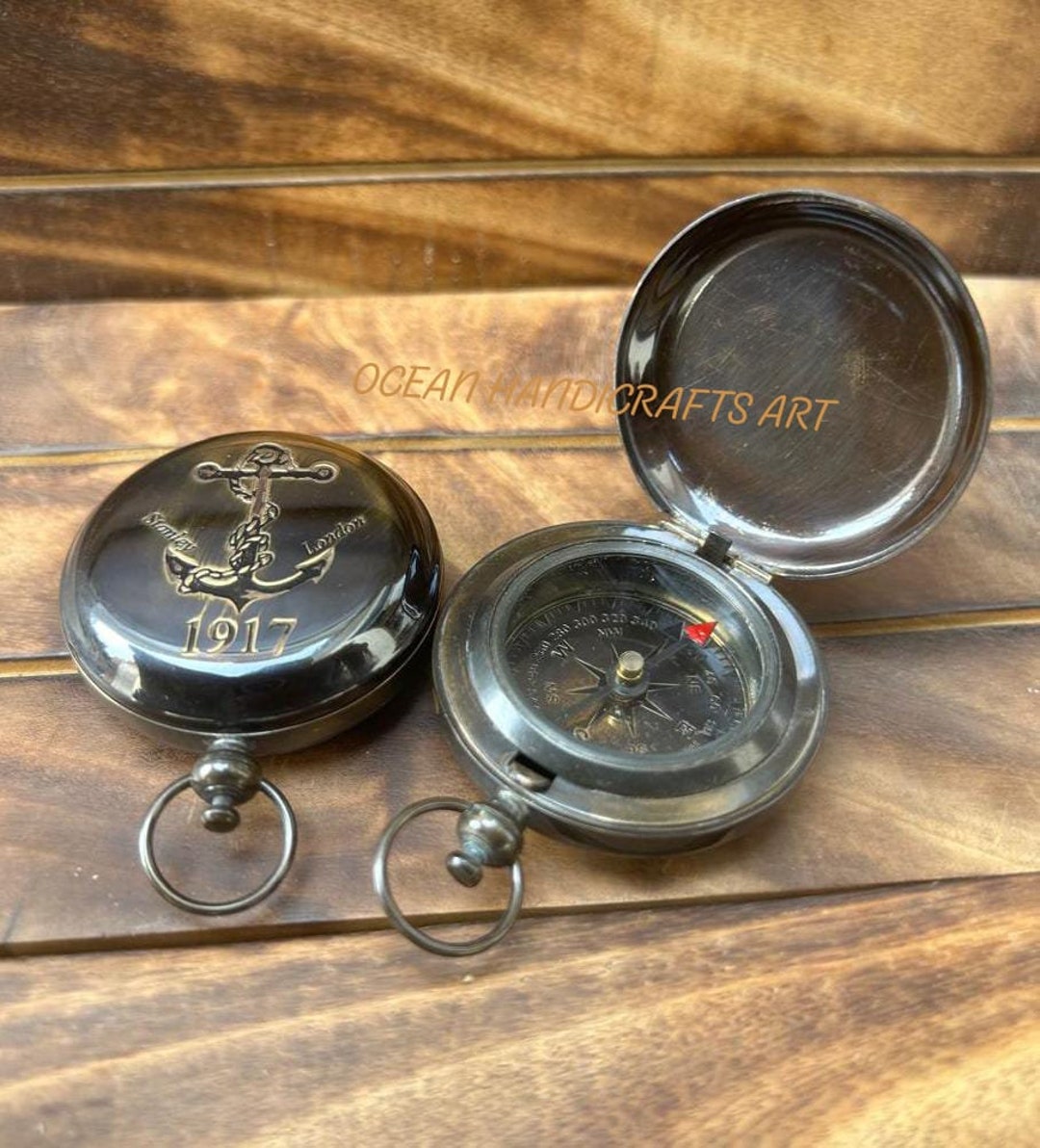 Personalized Engraved Brass Compass, Working Navigational Compass ...