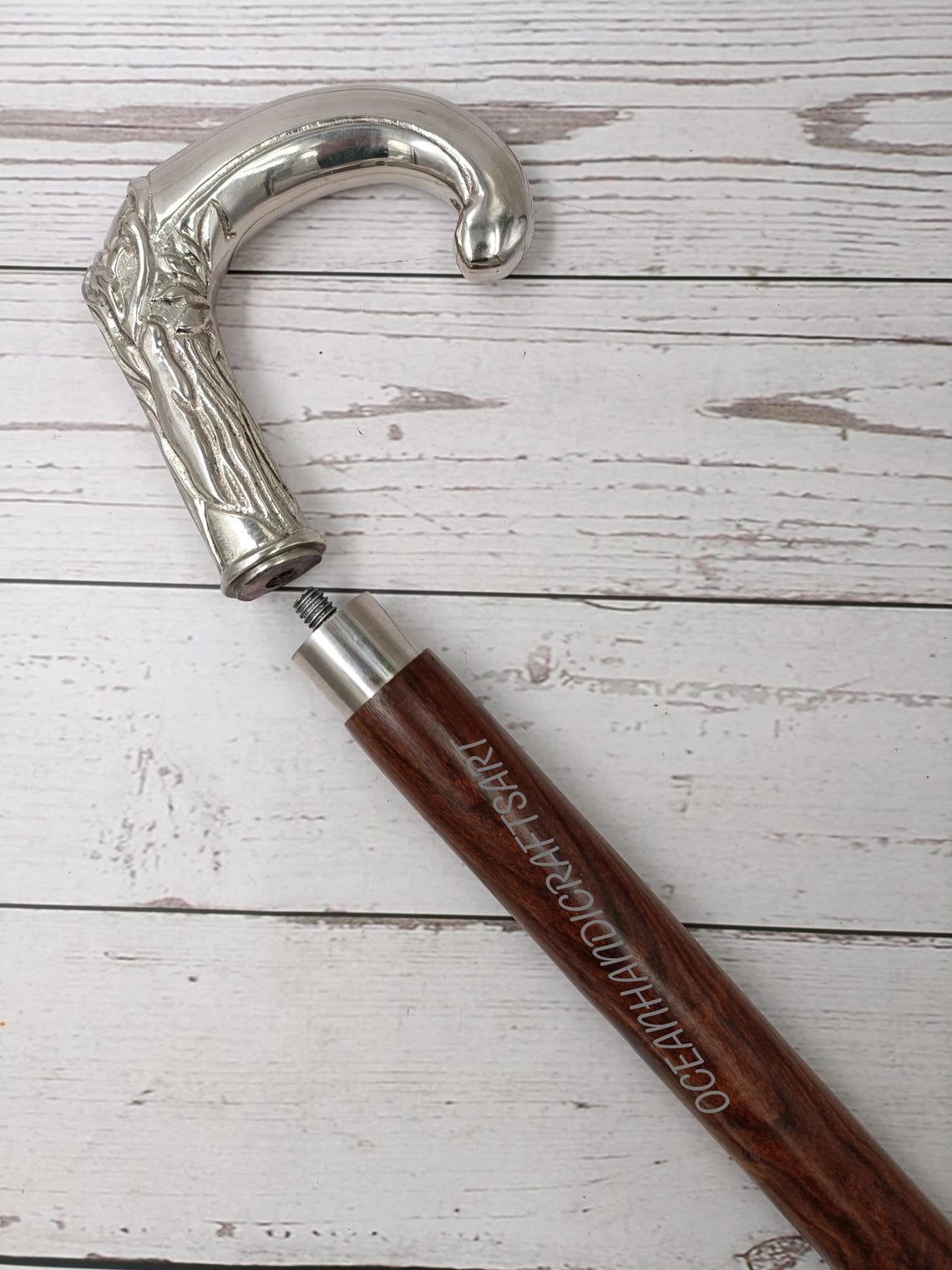 Handmade Brass Handle Wooden Walking Cane – Gift for Mom Dad - Etsy