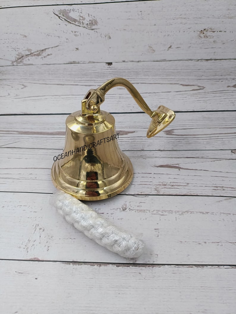 Personalized Brass Ship Bell – 4'' Wall Mount Nautical Decor - Etsy