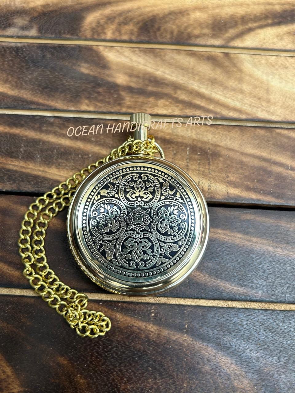 Personalized Engraved Brass Pocket Watch, Elegant Brass Pocket Watch ...