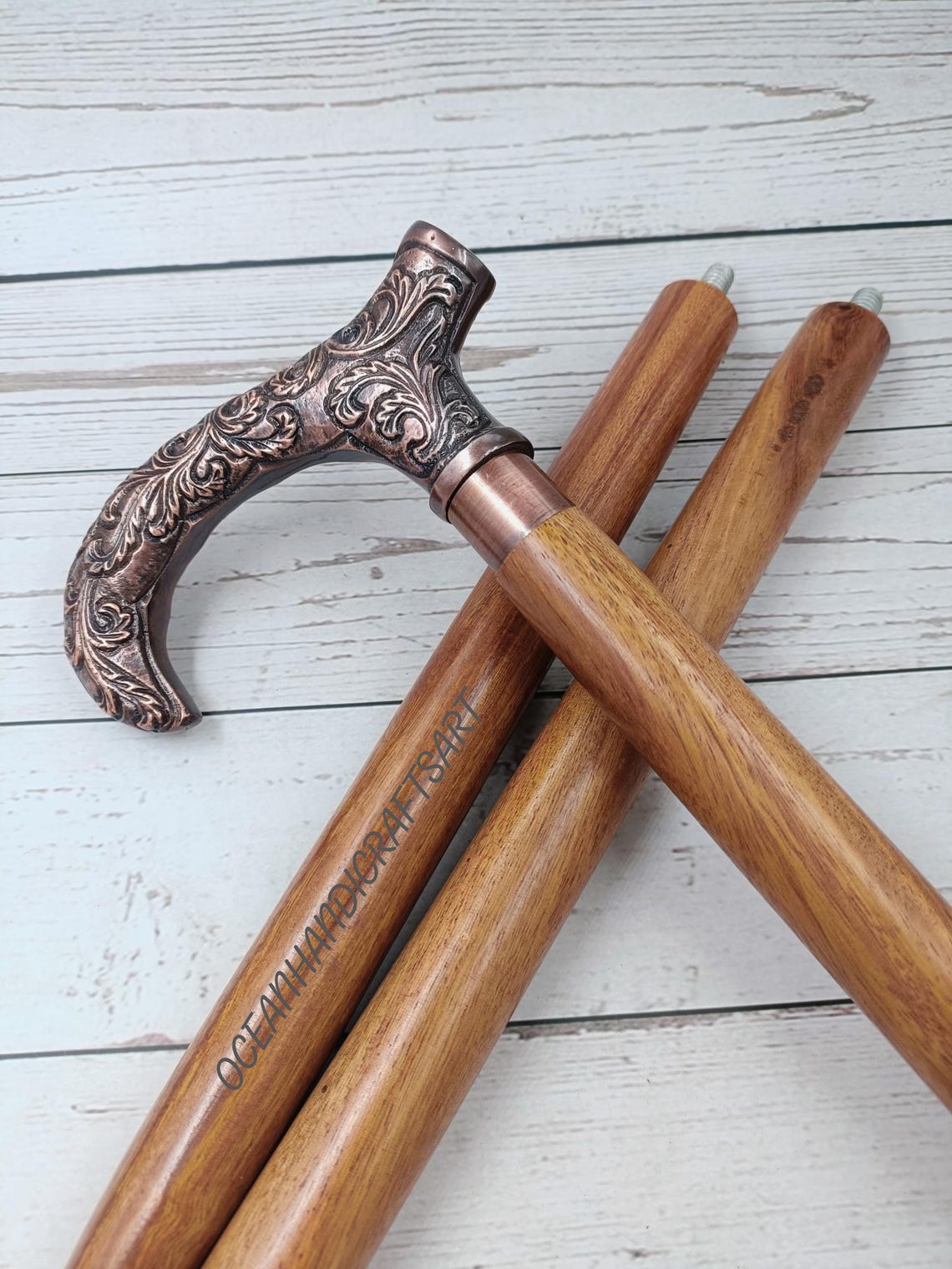 Brass Walking Cane - Brass Handle Walking Stick Cane for Men & Women ...