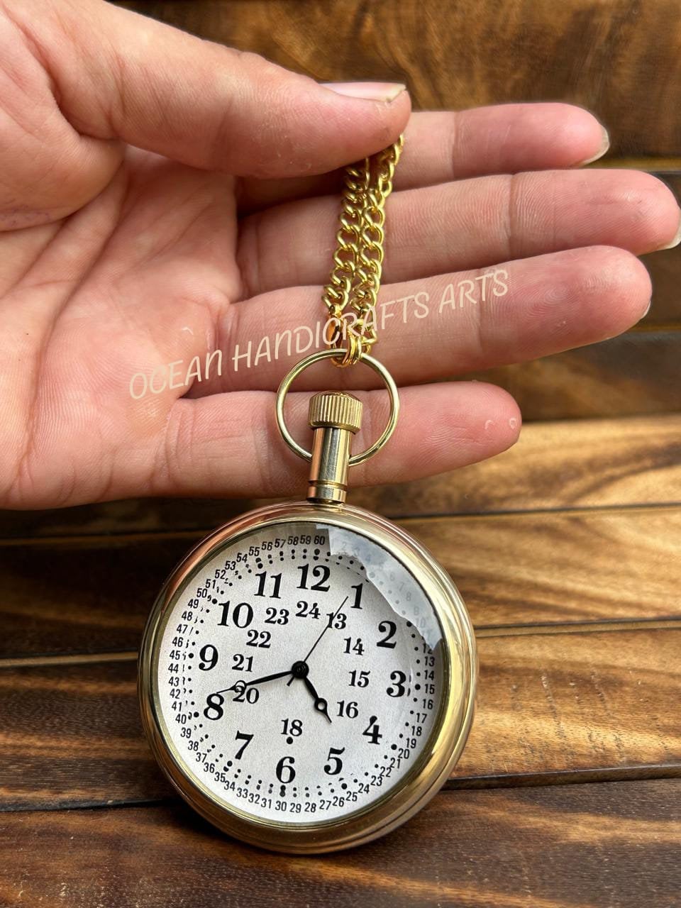 Personalized Engraved Brass Pocket Watch, Elegant Brass Pocket Watch ...