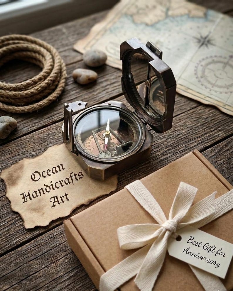 Solid Brass Brunton Compass: Working Pocket Navigation Tool for Hiking ...