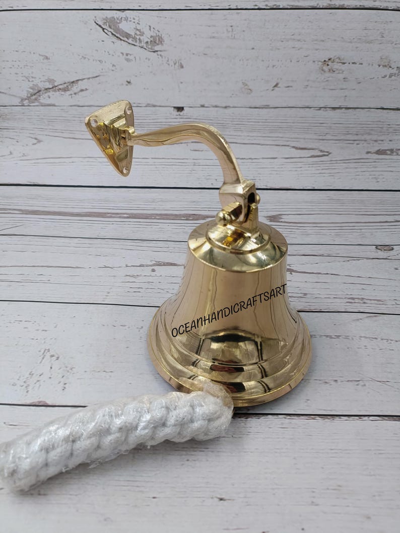 Personalized Brass Ship Bell – 4'' Wall Mount Nautical Decor - Etsy
