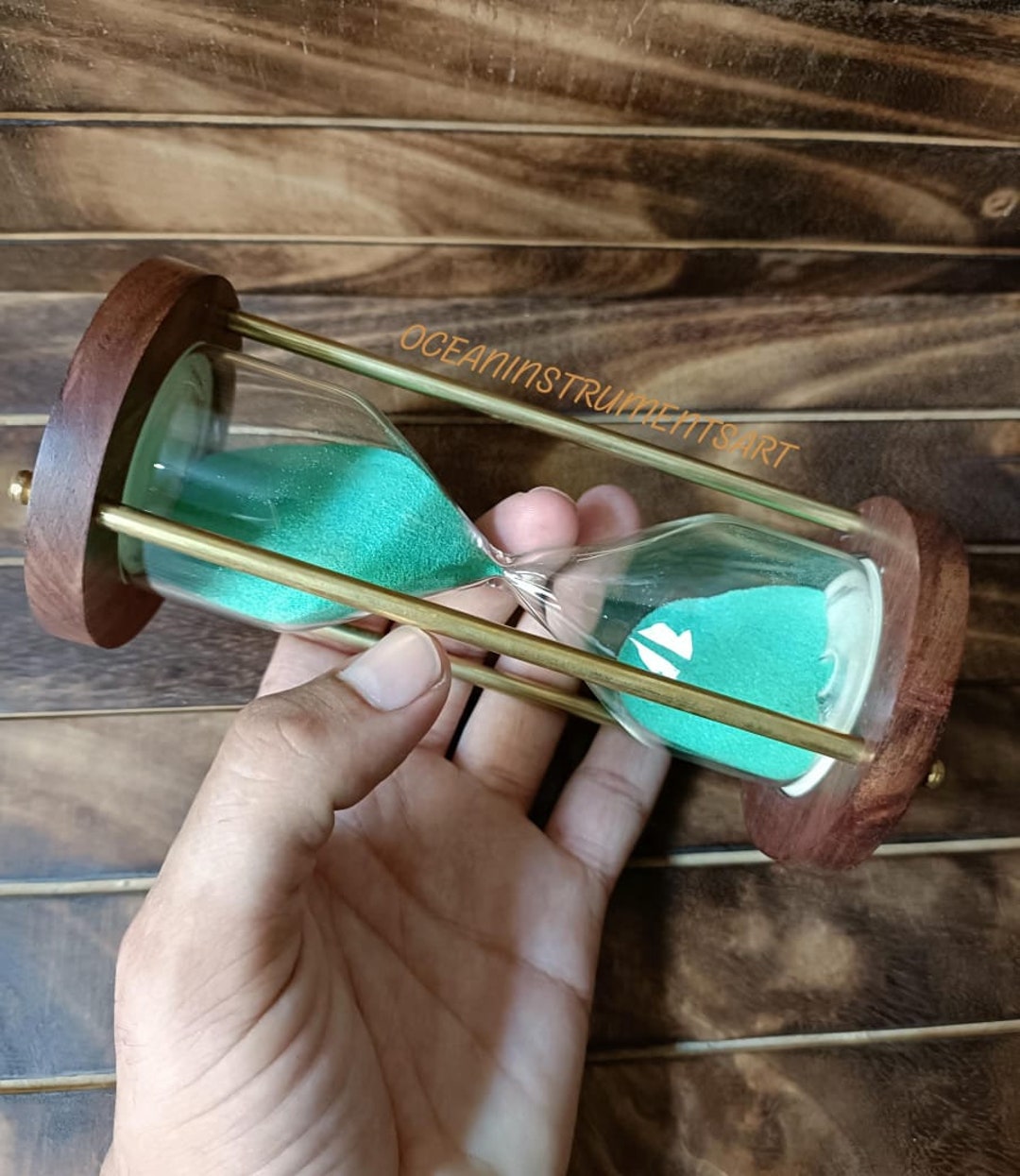 Personalized Wooden Sand Timer, Wooden Hourglass, Brass Sand Timer ...