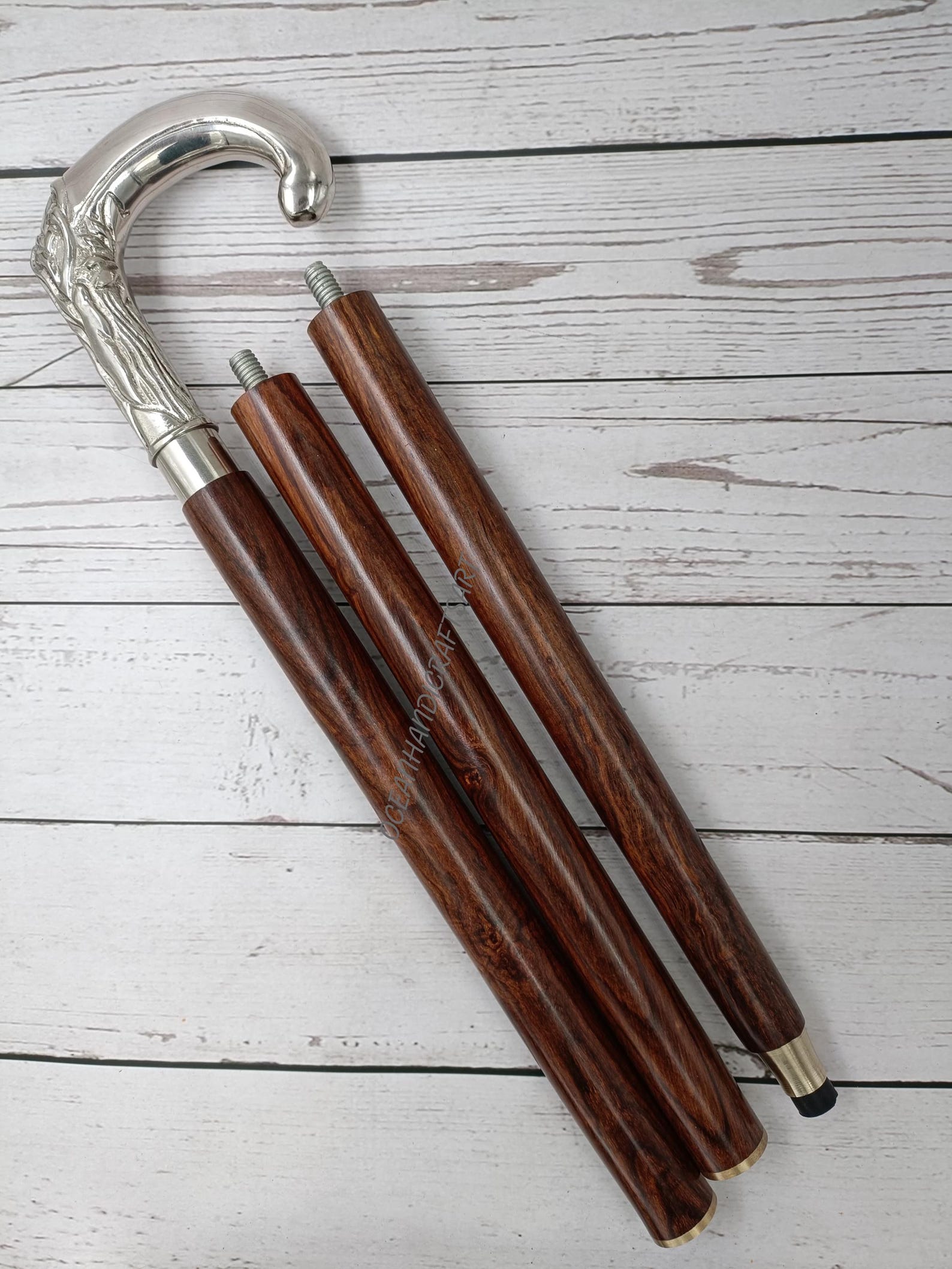 Handmade Brass Handle Wooden Walking Cane – Gift for Mom Dad - Etsy
