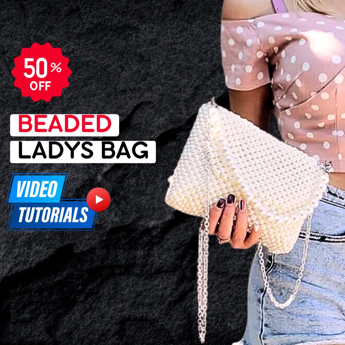 Beaded Ladys Bag Pattern Video Tutorial Beading Patterns White Bag Seed ...