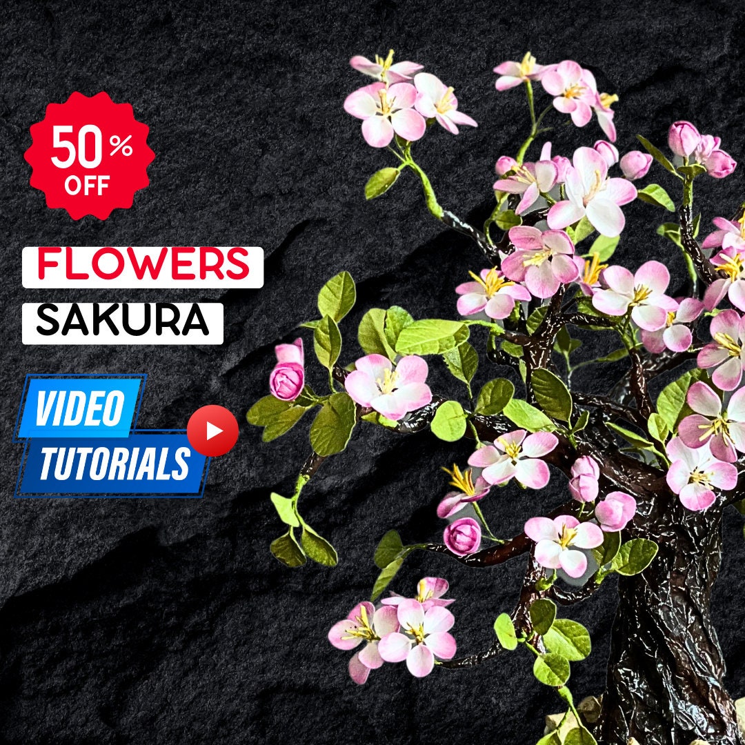 Eva Foam Flowers Tutorial SAKURA Flowers Templates & Video Tutorial DIY ...