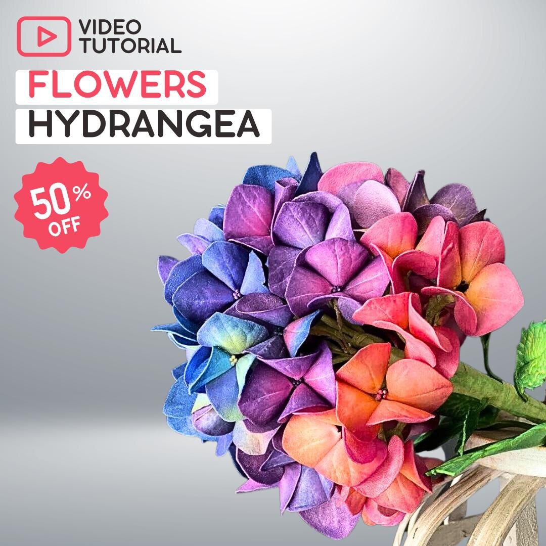Hydrangea Eva Foam Flower Masterclass | DIY Templates and Step-by-step ...