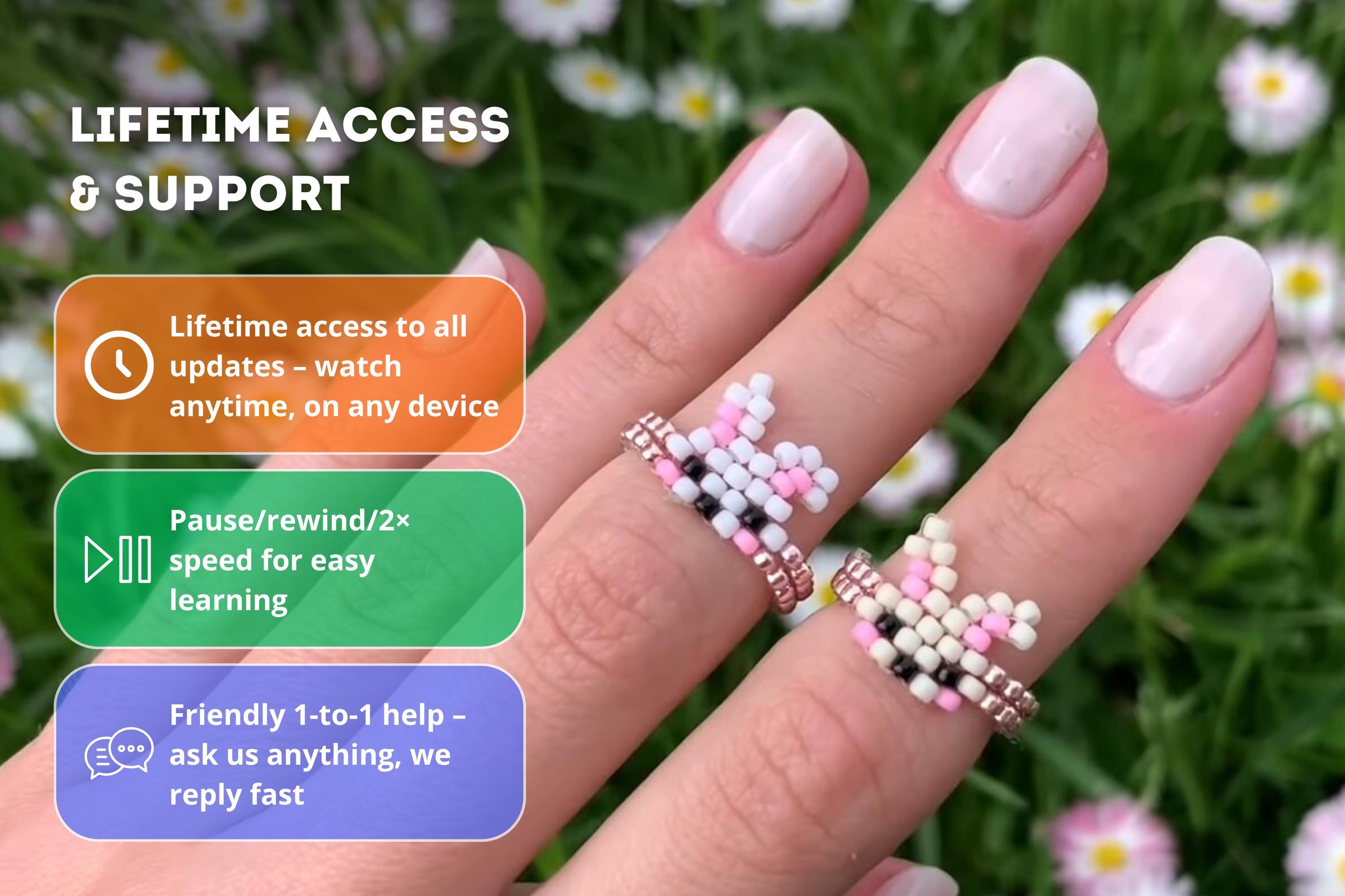Beaded Animal Rings Video Tutorial: Frog, Bunny, Duck (digital Download ...