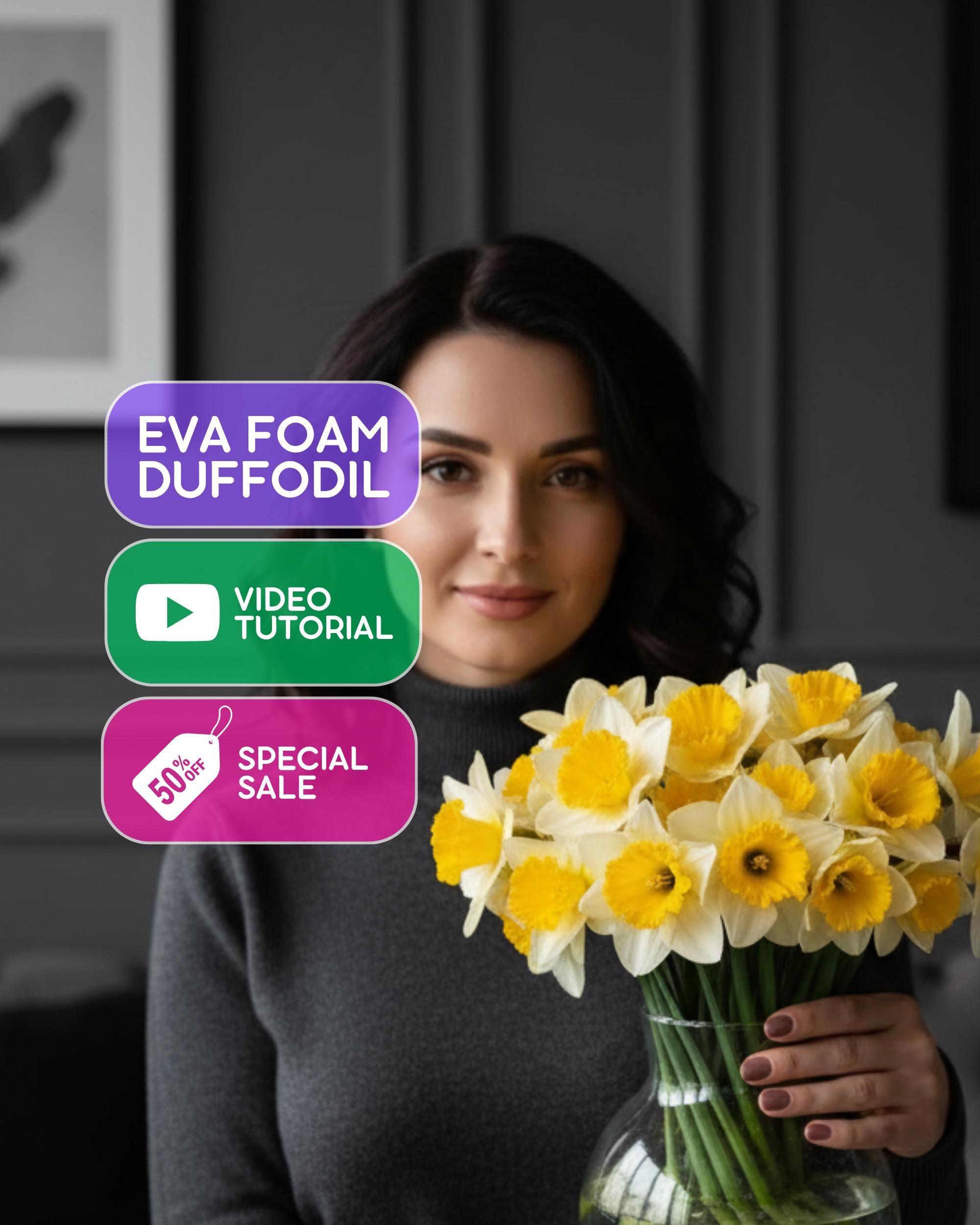 DIY Eva Foam Daffodil Tutorial: Video & Printable Templates - Etsy