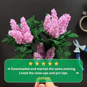 Beaded Lilac Flower Pattern Diy Beadwork Video Tutorial Digital