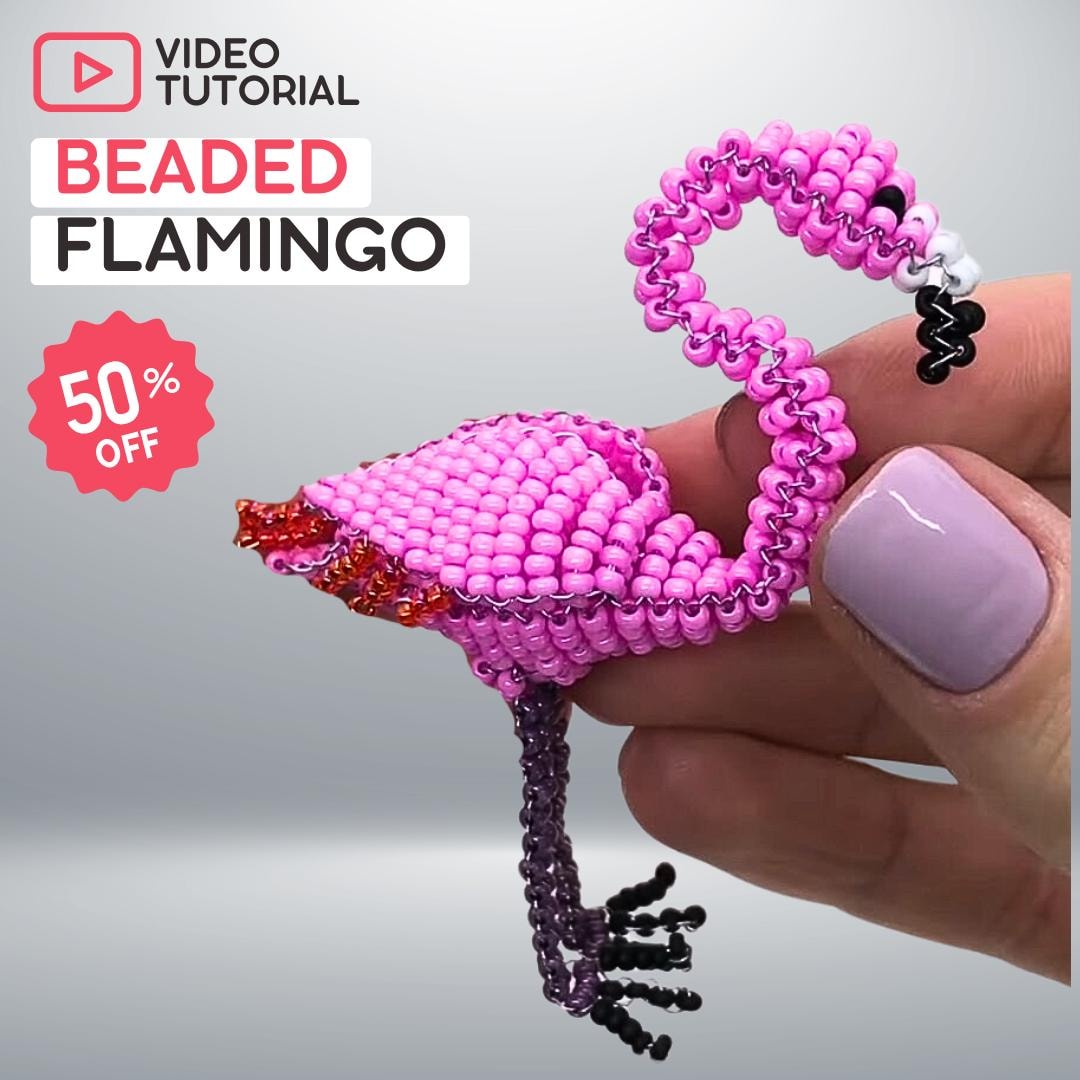 Beaded Flamingo Pattern Video Tutorial - Beading Patterns • Beaded ...