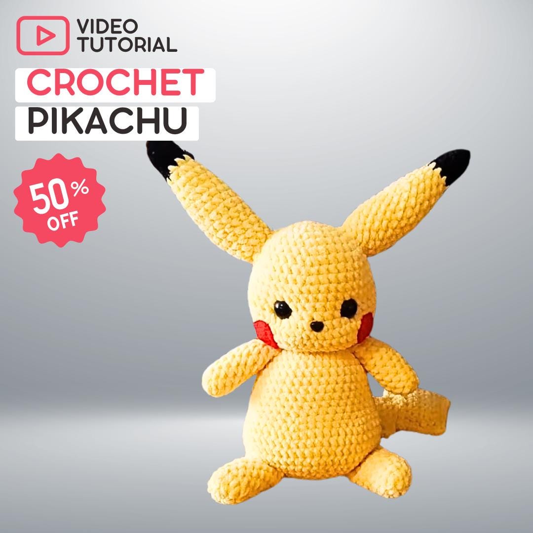 Pikachu Crochet Toy Pattern Video Tutorial Crochet Pokémon Toy Hand ...