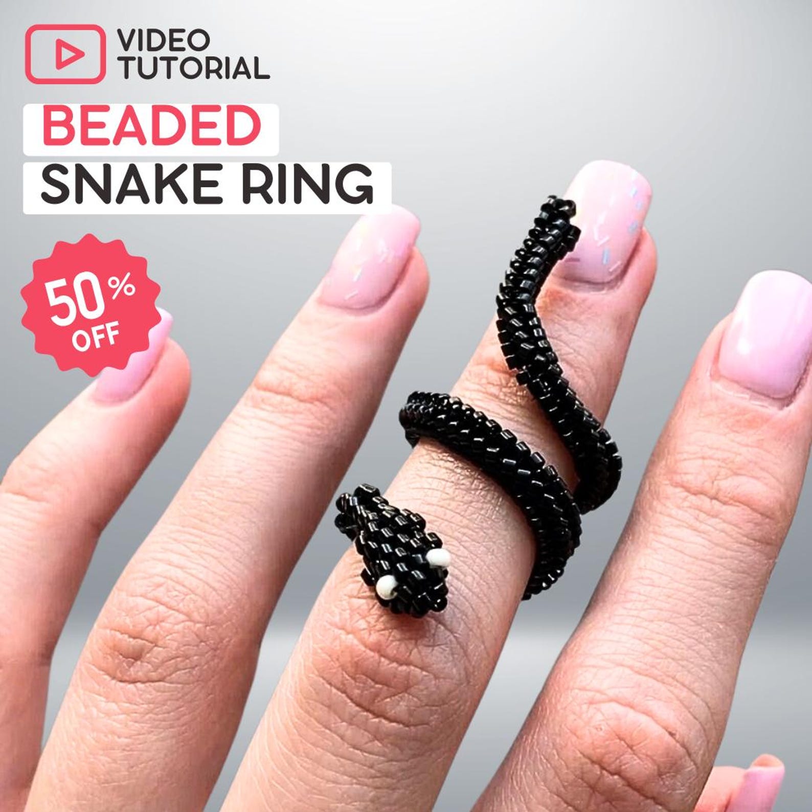 Beaded Snake Ring Video Tutorial: DIY Beadwork Pattern (digital Download) - Etsy