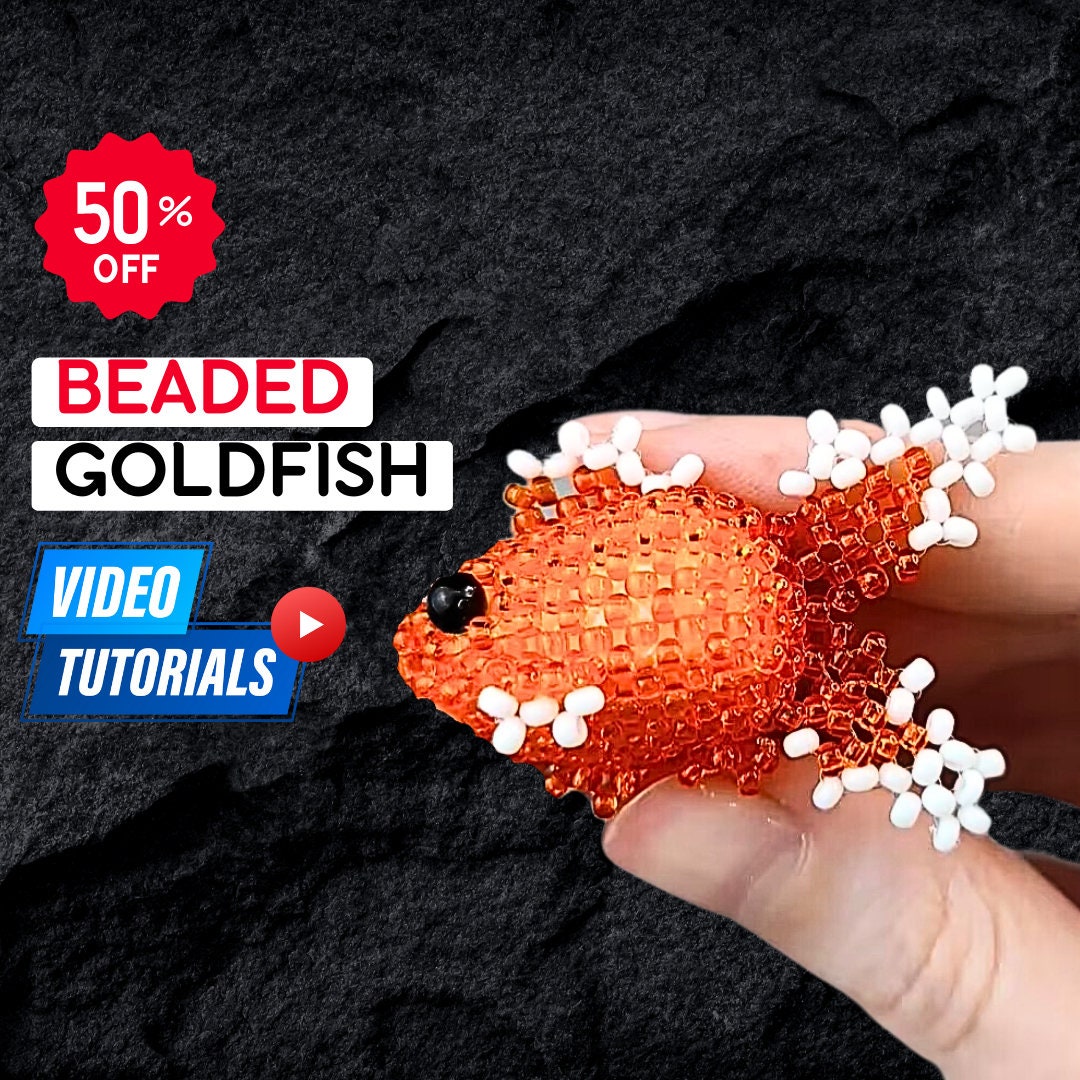 Beaded Goldfish Pattern Video Tutorial Goldfish Beading Patterns Beaded ...