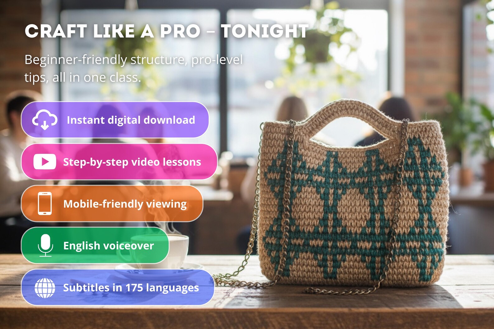 Jute Crochet Bag Pattern: Woven Rope Bag Video Tutorial - Etsy