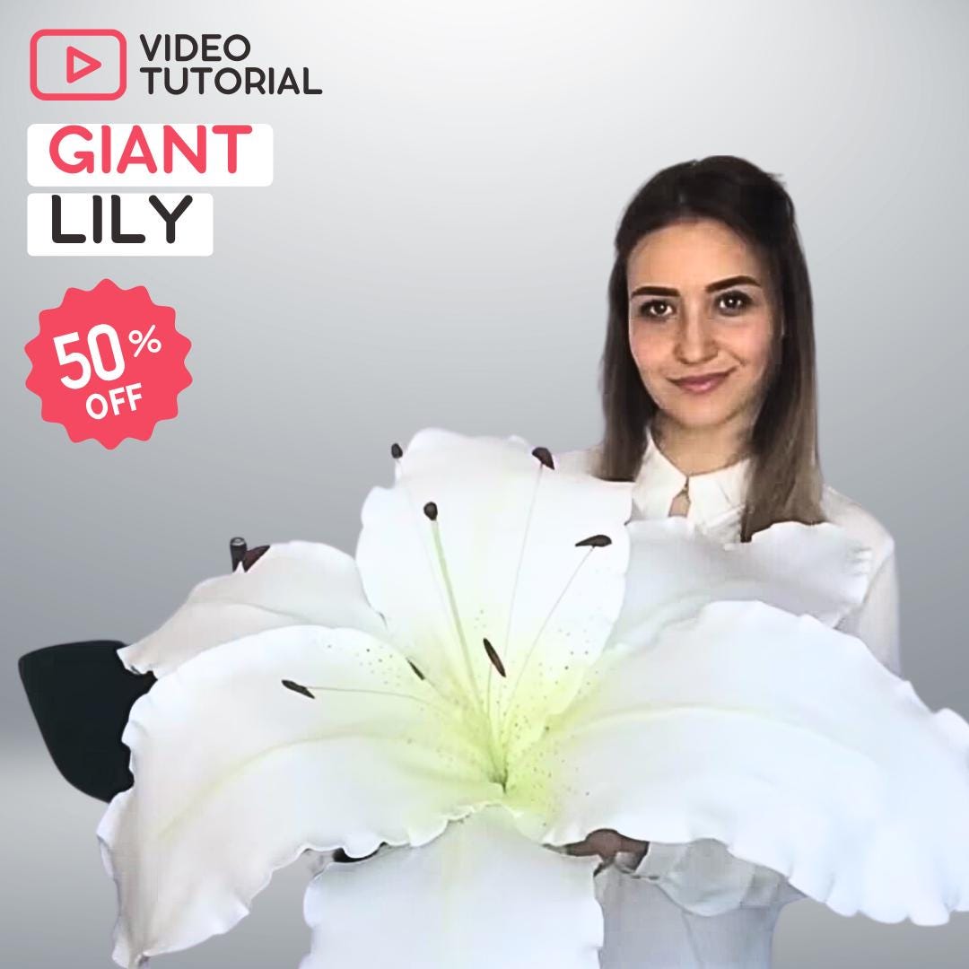 Big Lily Flower Tutorial | DIY Step-by-step Templates for Handmade ...