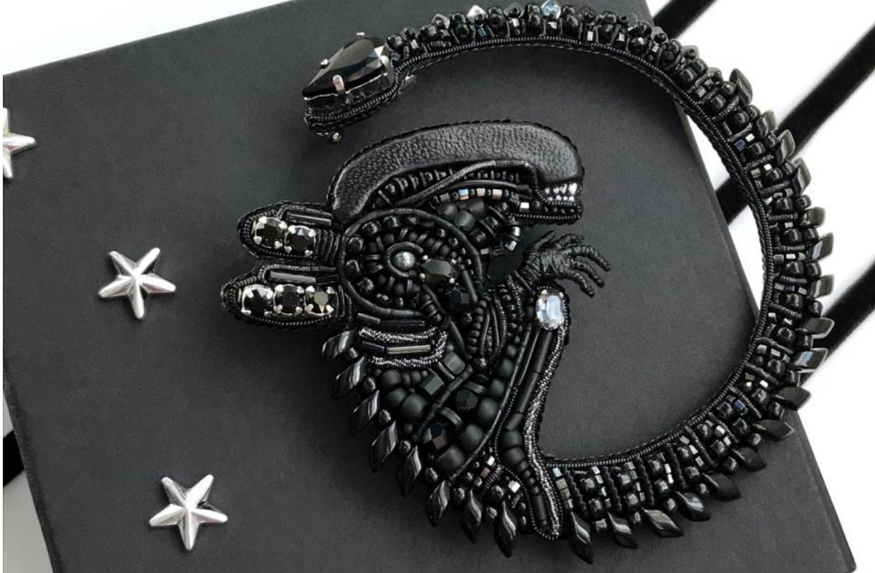 Beaded Alien Brooch Pattern PDF Beading Brooches Beaded - Etsy