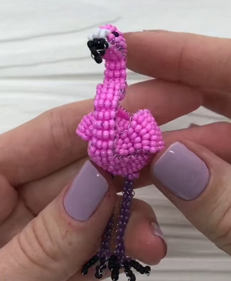 Beaded Flamingo Pattern Video Tutorial Beading Patterns Beaded Flamingo ...