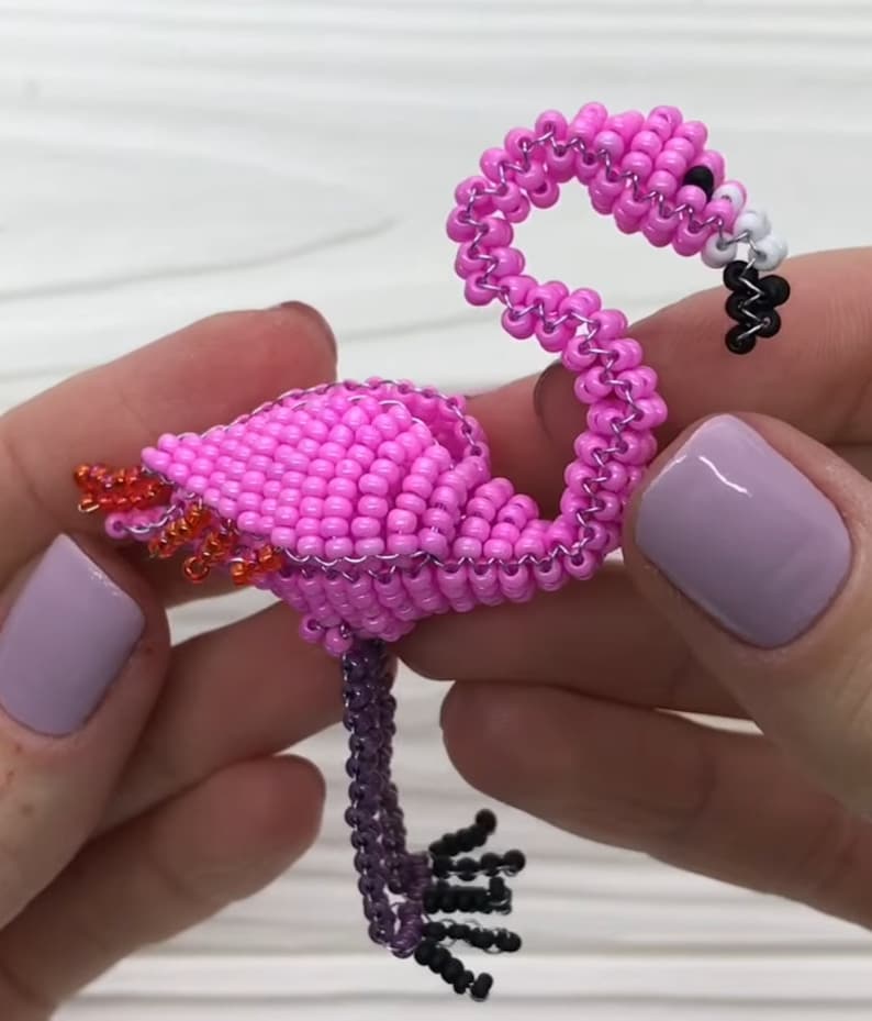 Beaded Flamingo Pattern Video Tutorial Beading Patterns Beaded Flamingo ...